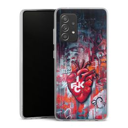 DeinDesign Galaxy A52s 5G Handy Silikon H&uuml;lle Case transparent Handyh&uuml;lle 1. Fc Kaiserslautern 1. Fck Heart Silikon Case