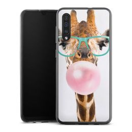 DeinDesign Galaxy A50 Handy Silikon H&uuml;lle Case transparent Handyh&uuml;lle Giraffe Animals Glasses Silikon Case