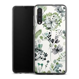 DeinDesign Galaxy A50 Handy Silikon H&uuml;lle Case transparent Handyh&uuml;lle Flowers Water Colour Eukalyptus Silikon Case