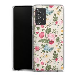 DeinDesign Galaxy A52s 5G Handy Silikon H&uuml;lle Case transparent Handyh&uuml;lle Vintage Ornament Flowers Silikon Case