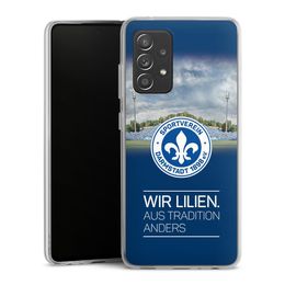 DeinDesign Galaxy A52s 5G Handy Silikon H&uuml;lle Case transparent Handyh&uuml;lle Sv Darmstadt 98 Official Licensed Product Coat Of Arms Silikon Case