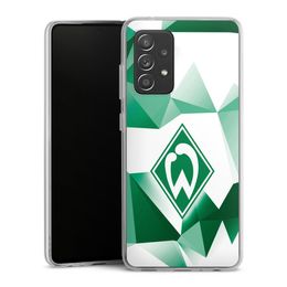 DeinDesign Galaxy A52s 5G Handy Silikon H&uuml;lle Case transparent Handyh&uuml;lle Tarnmuster Official Licensed Product Sv Werder Bremen Silikon Case