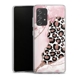 DeinDesign Galaxy A52s 5G Handy Silikon H&uuml;lle Case transparent Handyh&uuml;lle Marble Glitzer Leopard Silikon Case