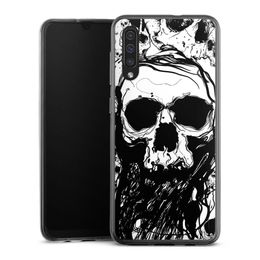 DeinDesign Galaxy A50 Handy Silikon H&uuml;lle Case transparent Handyh&uuml;lle Totenkopf Skulls Halloween Silikon Case