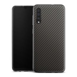 DeinDesign Galaxy A50 Handy Silikon H&uuml;lle Case transparent Handyh&uuml;lle Carbon Metallic Look Muster Silikon Case