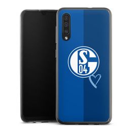 DeinDesign Galaxy A50 Handy Silikon H&uuml;lle Case transparent Handyh&uuml;lle Heart Schalke 04 Fc Schalke 04 Silikon Case