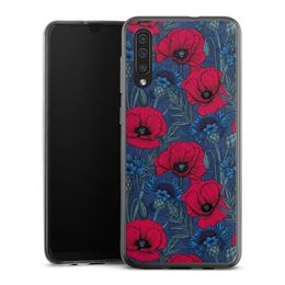 DeinDesign Galaxy A50 Handy Silikon H&uuml;lle Case transparent Handyh&uuml;lle Flower Poppy Painting Silikon Case