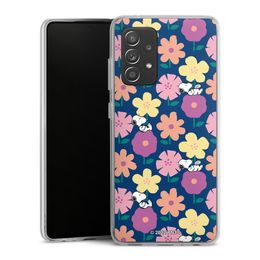 DeinDesign Galaxy A52s 5G Handy Silikon H&uuml;lle Case transparent Handyh&uuml;lle Snoopy Flowers Muster Silikon Case