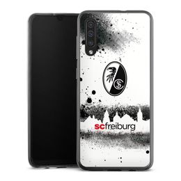 DeinDesign Galaxy A50 Handy Silikon H&uuml;lle Case transparent Handyh&uuml;lle Skyline Sc Freiburg Logo Silikon Case