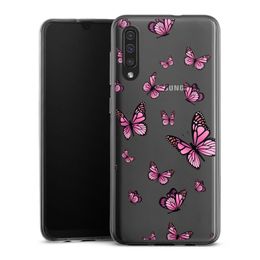 DeinDesign Galaxy A50 Handy Silikon H&uuml;lle Case transparent Handyh&uuml;lle Butterfly Motiv Ohne Hintergrund Muster Silikon Case
