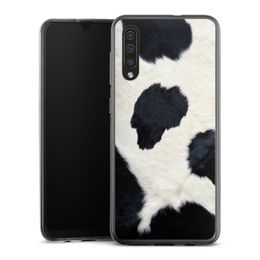 DeinDesign Galaxy A50 Handy Silikon H&uuml;lle Case transparent Handyh&uuml;lle Animal Look Animal Print Cow Skin Silikon Case