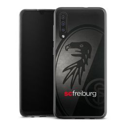 DeinDesign Galaxy A50 Handy Silikon H&uuml;lle Case transparent Handyh&uuml;lle Official Licensed Product Sc Freiburg Metallic Look Silikon Case