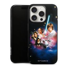 DeinDesign iPhone 15 Pro Handy Silikon H&uuml;lle Case schwarz Handyh&uuml;lle Star Wars Lightsaber Merchandise