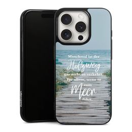 DeinDesign iPhone 15 Pro Handy Silikon H&uuml;lle Case schwarz Handyh&uuml;lle Spruch Beach Statement