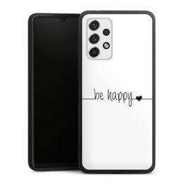 DeinDesign Galaxy A33 5G Handy Premium Silikon H&uuml;lle Handyh&uuml;lle schwarz Case Happiness Statement Sayings Silikon Premium Case
