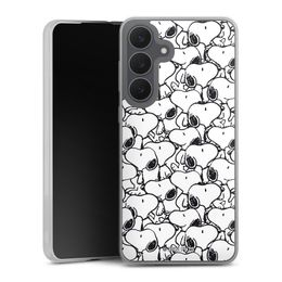 DeinDesign Galaxy S25 FE Handy Slim Case Silikon Handyh&uuml;lle transparent H&uuml;lle extra d&uuml;nn Peanuts Snoopy Muster Silikon Slim Case