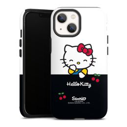 DeinDesign iPhone 13 Mini Handy Panzer Handyh&uuml;lle robuste Outdoor H&uuml;lle Schutzh&uuml;lle gl&auml;nzend Hello Kitty Cherry Official Licensed Product Tough Case