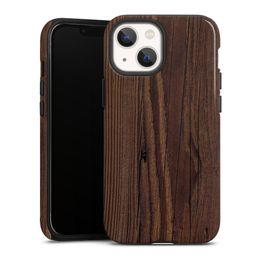 DeinDesign iPhone 13 Mini Handy Panzer Handyh&uuml;lle robuste Outdoor H&uuml;lle Schutzh&uuml;lle gl&auml;nzend Wooden Look Wood Nut Tree Tough Case