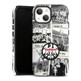 DeinDesign iPhone 13 Mini Handy Panzer Handyh&uuml;lle robuste Outdoor H&uuml;lle Schutzh&uuml;lle gl&auml;nzend Retro Official Licensed Product Eintracht Frankfurt Tough Case