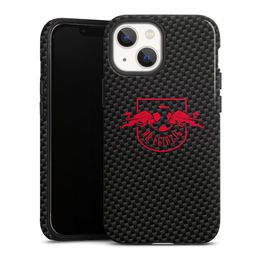 DeinDesign iPhone 13 Mini Handy Panzer Handyh&uuml;lle robuste Outdoor H&uuml;lle Schutzh&uuml;lle gl&auml;nzend Rb Leipzig Official Licensed Product Carbon Tough Case