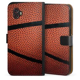 DeinDesign Galaxy XCover 6 Pro Handy Klapph&uuml;lle Handyh&uuml;lle aus Kunst Leder schwarz Flip Case Ball Sports Basketball Sideflip mit langer Lasche