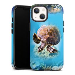 DeinDesign iPhone 13 Mini Handy Panzer Handyh&uuml;lle robuste Outdoor H&uuml;lle Schutzh&uuml;lle gl&auml;nzend Ocean Turtle Animals Tough Case