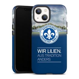 DeinDesign iPhone 13 Mini Handy Panzer Handyh&uuml;lle robuste Outdoor H&uuml;lle Schutzh&uuml;lle gl&auml;nzend Official Licensed Product Sv Darmstadt 98 Coat Of Arms Tough Case