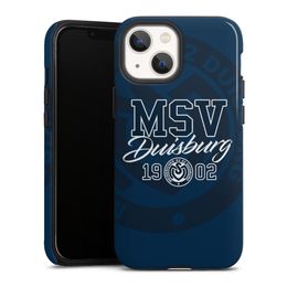 DeinDesign iPhone 13 Mini Handy Panzer Handyh&uuml;lle robuste Outdoor H&uuml;lle Schutzh&uuml;lle gl&auml;nzend Soccer Merchandise Msv Duisburg Tough Case