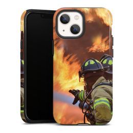 DeinDesign iPhone 13 Mini Handy Panzer Handyh&uuml;lle robuste Outdoor H&uuml;lle Schutzh&uuml;lle gl&auml;nzend Fire Fighter Fire Fighters Life Saver Tough Case