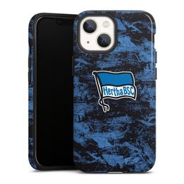 DeinDesign iPhone 13 Mini Handy Panzer Handyh&uuml;lle robuste Outdoor H&uuml;lle Schutzh&uuml;lle gl&auml;nzend Flag Hertha Bsc Logo Tough Case