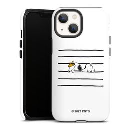 DeinDesign iPhone 13 Mini Handy Panzer Handyh&uuml;lle robuste Outdoor H&uuml;lle Schutzh&uuml;lle gl&auml;nzend Snoopy Dog Peanuts Tough Case