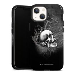 DeinDesign iPhone 13 Mini Handy Panzer Handyh&uuml;lle robuste Outdoor H&uuml;lle Schutzh&uuml;lle gl&auml;nzend Gothic Skull Skulls Tough Case