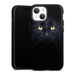 DeinDesign iPhone 13 Mini Handy Panzer Handyh&uuml;lle robuste Outdoor H&uuml;lle Schutzh&uuml;lle gl&auml;nzend Eye Cat Black Tough Case