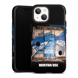 DeinDesign iPhone 13 Mini Handy Panzer Handyh&uuml;lle robuste Outdoor H&uuml;lle Schutzh&uuml;lle gl&auml;nzend Hertha Bsc Wall Official Licensed Product Tough Case