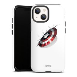 DeinDesign iPhone 13 Mini Handy Panzer Handyh&uuml;lle robuste Outdoor H&uuml;lle Schutzh&uuml;lle gl&auml;nzend Captain America Official Licensed Product Marvel Tough Case