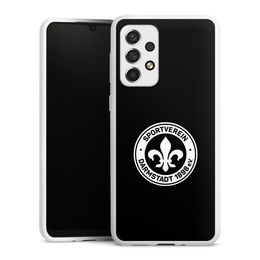 DeinDesign Galaxy A33 5G Handy Silikon H&uuml;lle Case wei&szlig; Handyh&uuml;lle Sv Darmstadt 98 Official Licensed Product Logo Silikon Case