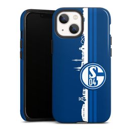 DeinDesign iPhone 13 Mini Handy Panzer Handyh&uuml;lle robuste Outdoor H&uuml;lle Schutzh&uuml;lle gl&auml;nzend Official Licensed Product Skyline Fc Schalke 04 Tough Case