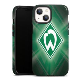 DeinDesign iPhone 13 Mini Handy Panzer Handyh&uuml;lle robuste Outdoor H&uuml;lle Schutzh&uuml;lle gl&auml;nzend Sv Werder Bremen Coat Of Arms Official Licensed Product Tough Case