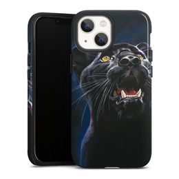 DeinDesign iPhone 13 Mini Handy Panzer Handyh&uuml;lle robuste Outdoor H&uuml;lle Schutzh&uuml;lle gl&auml;nzend Panther Animals Jungle Tough Case
