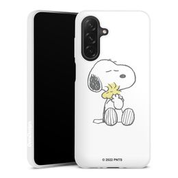 DeinDesign Galaxy A26 Handy Silikon H&uuml;lle Case wei&szlig; Handyh&uuml;lle Snoopy Love Peanuts Silikon Case
