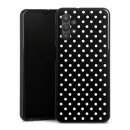 DeinDesign Galaxy A32 5G Handy Silikon H&uuml;lle Case schwarz Handyh&uuml;lle Points Retro Polka Dots