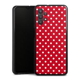 DeinDesign Galaxy A32 5G Handy Silikon H&uuml;lle Case schwarz Handyh&uuml;lle Retro Polka Dots Points