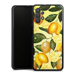 DeinDesign Galaxy A32 5G Handy Silikon H&uuml;lle Case schwarz Handyh&uuml;lle Summer Lemon Fruits