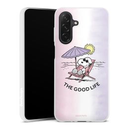 DeinDesign Galaxy A26 Handy Silikon H&uuml;lle Case wei&szlig; Handyh&uuml;lle Snoopy Official Licensed Product Peanuts Silikon Case