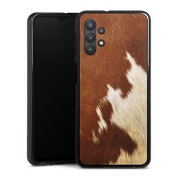 DeinDesign Galaxy A32 5G Handy Silikon H&uuml;lle Case schwarz Handyh&uuml;lle Fur Cow Animal Look