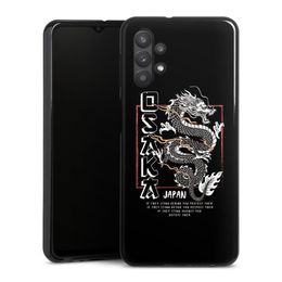 DeinDesign Galaxy A32 5G Handy Silikon H&uuml;lle Case schwarz Handyh&uuml;lle Japan Dragon Ocean