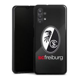 DeinDesign Galaxy A32 5G Handy Silikon H&uuml;lle Case schwarz Handyh&uuml;lle Lettering Sc Freiburg Logo