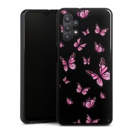DeinDesign Galaxy A32 5G Handy Silikon H&uuml;lle Case schwarz Handyh&uuml;lle Motiv Ohne Hintergrund Muster Butterfly