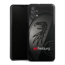 DeinDesign Galaxy A32 5G Handy Silikon H&uuml;lle Case schwarz Handyh&uuml;lle Sc Freiburg Official Licensed Product Metallic Look