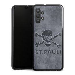 DeinDesign Galaxy A32 5G Handy Silikon H&uuml;lle Case schwarz Handyh&uuml;lle Concrete Logo Fc St. Pauli